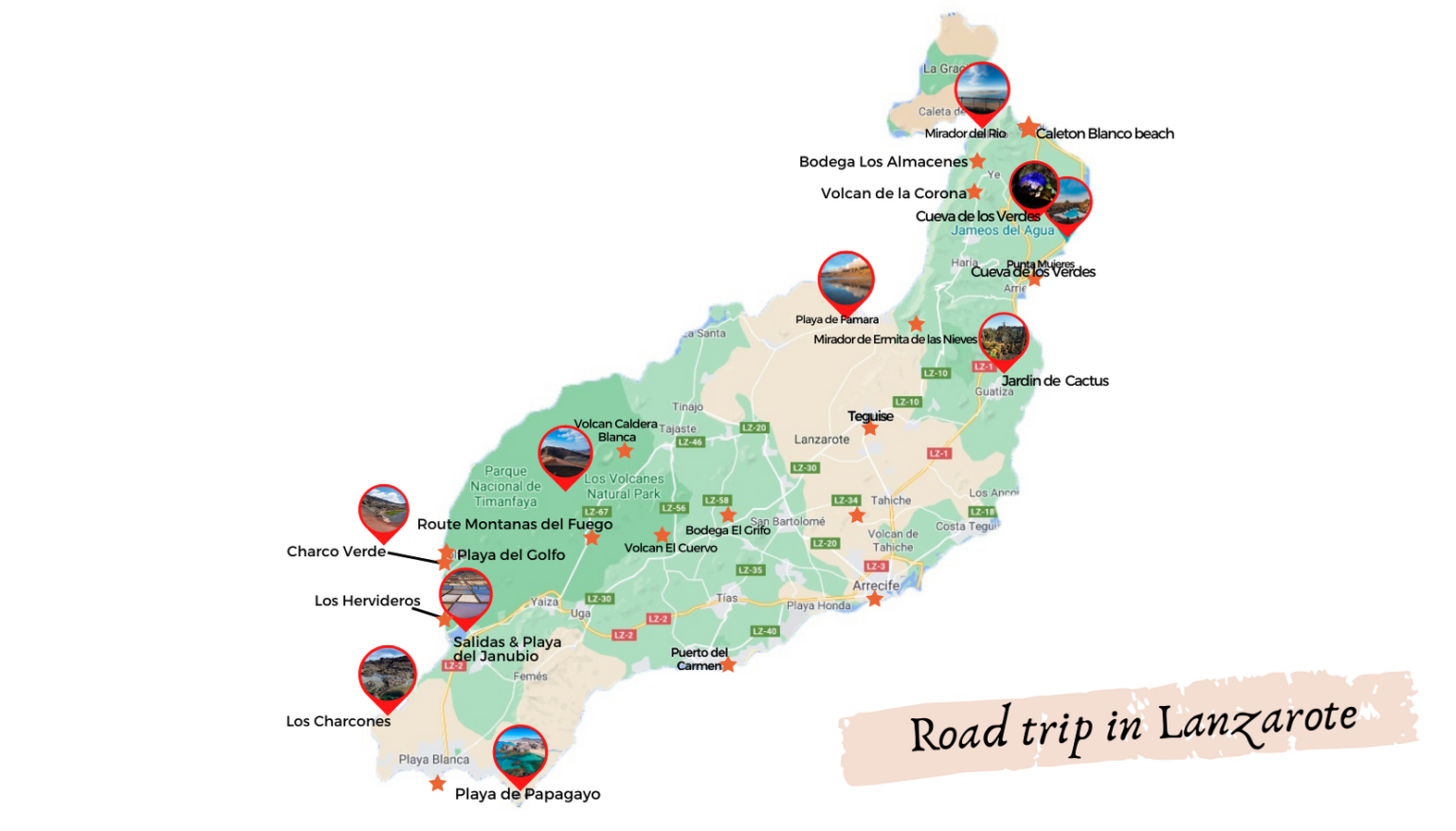 Road trip in Lanzarote - the spectacular volcanic landscapes